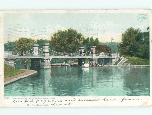 Divided-Back BRIDGE AT PUBLIC GARDEN Boston Massachusetts MA d5036 | eBay