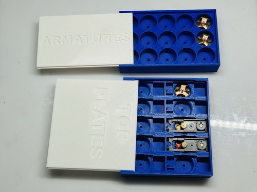 Aurora Afx Top Plate & Armature Case Combo Ho Slot car Parts Cases Blue ...