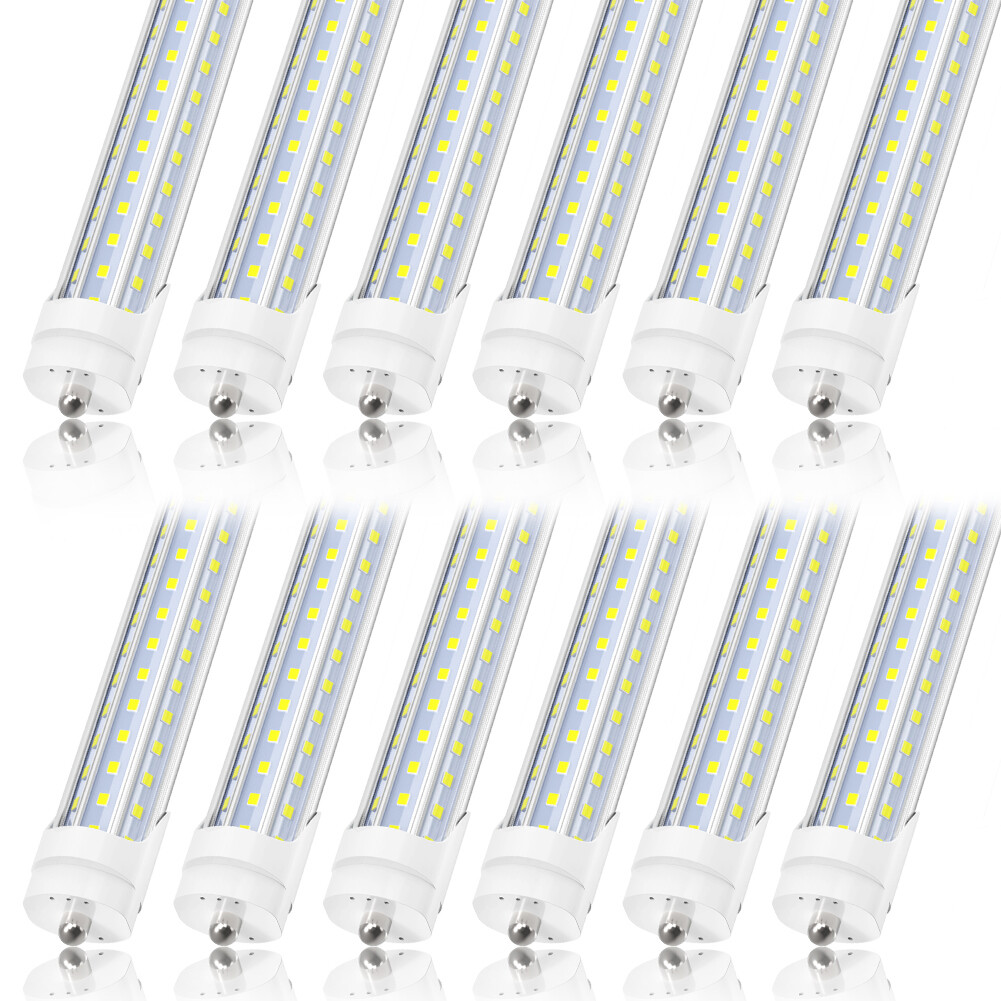 T8 8FT LED Tube Light Bulb 120W Single Pin FA8 8FT LED Shop Light 6500K ...