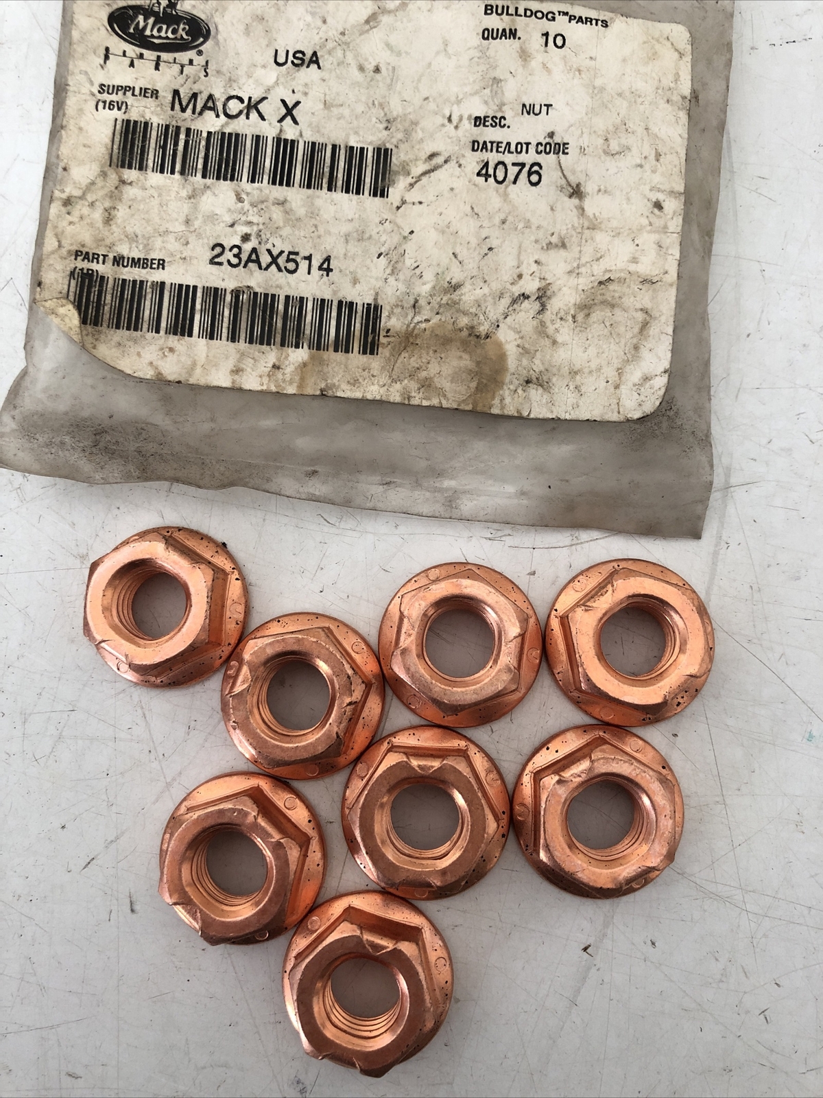 GENUINE MACK NUT 23AX514 NEW SET OF 8 OEM NOS | eBay