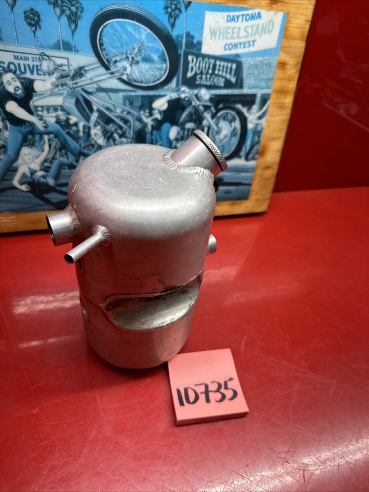 Harley Chopper Triumph BSA Oil Tank Aluminum Round Spun Rigid Hard Tail ...