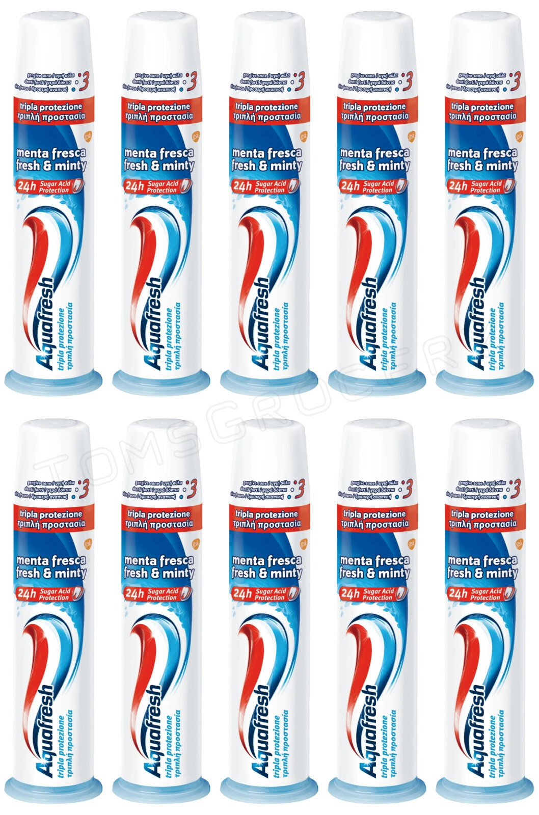 10 AQUAFRESH Fresh & Minty Triple Protection Pump Toothpaste 100ml | eBay