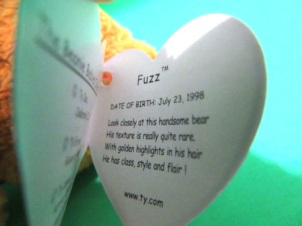 Ty Beanie Baby FUZZ 1998 With Tags Plush Toy Bear Retired | eBay