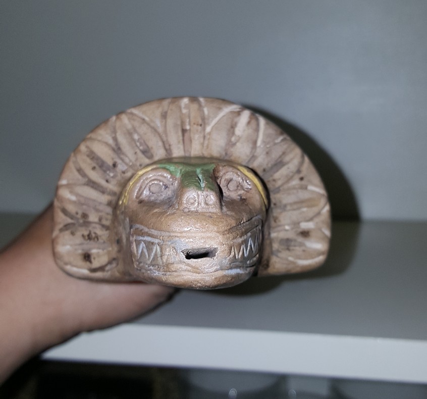 VINTAGE AZTEC MAYAN CLAY FLUTE UNIQUE FOLK ART POTTERY | eBay