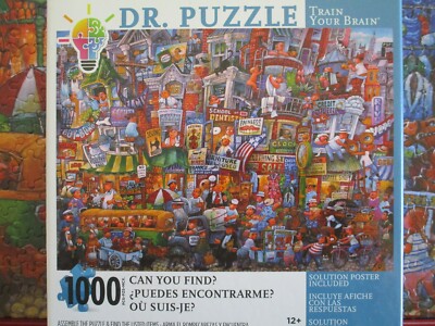 Dr Puzzle Train Your Brain RARE Where I Show Up 1000 Piece Jigsaw ...
