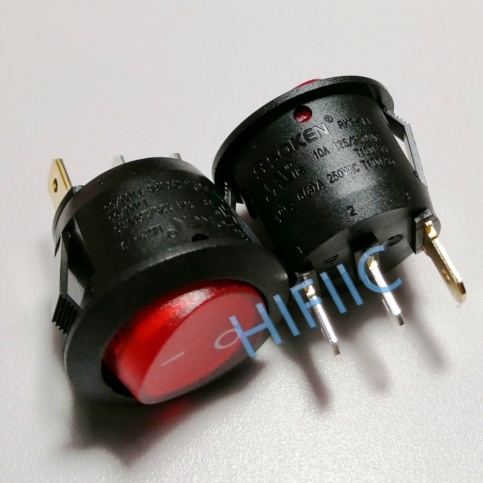 SOKEN RK2-13 Rocker Switch Red Lamp 10A 125/250VAC 3 Pins 2 Positions ...