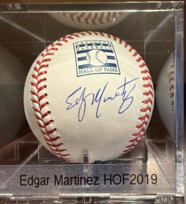 Edgar Martinez Signed Autographed Baseball HOF 2019 on HOF LOGO ball ...