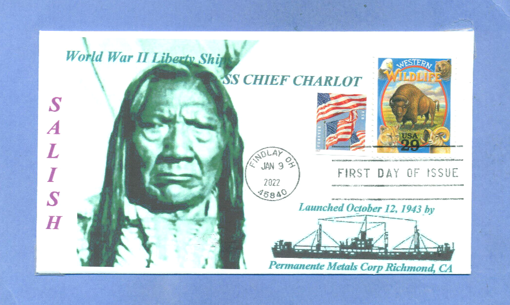CHIEF CHARLOT Liberty Ship named: Chief Salish Tribe,Portrait Flag ...