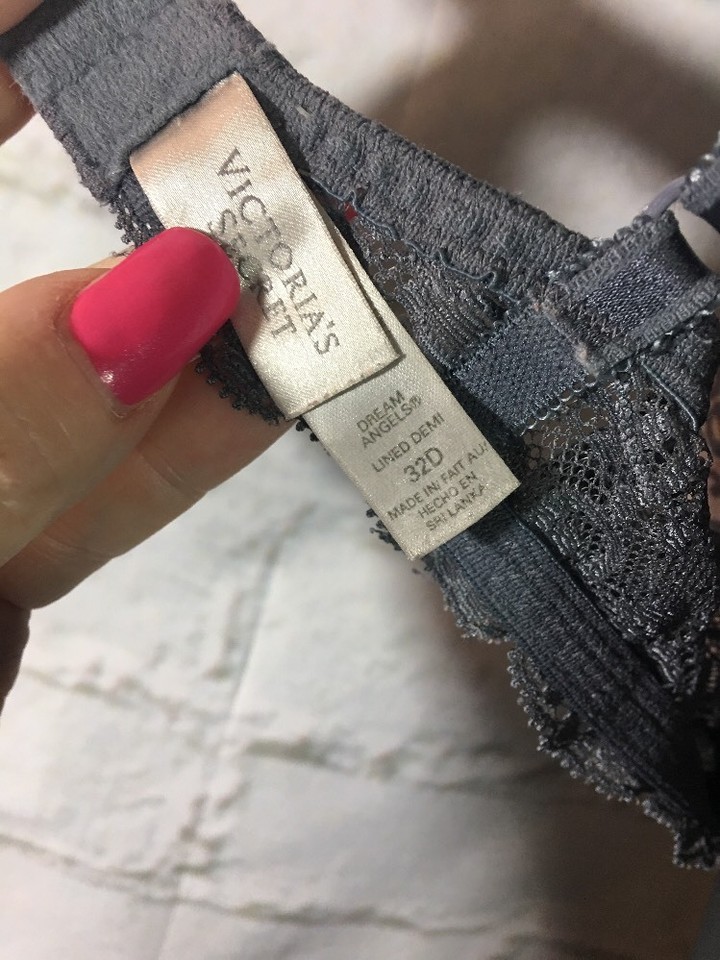 Victoria's Secret Bra 32 D Cheetah Print Lace Gray B4*H | eBay