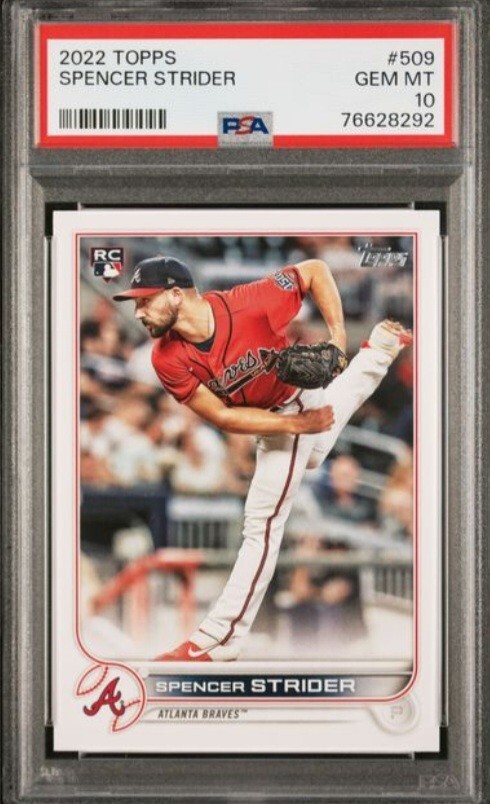 2022 Topps #509 SPENCER STRIDER RC Rookie Card PSA 10 GEM MINT Atlanta ...