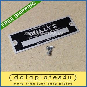 Willys serial number identification - vselarge