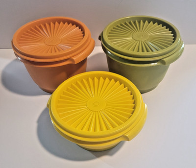Vintage Tupperware Harvest Servalier Bowl 6pc Set 886-13, 886-8, 1323 ...