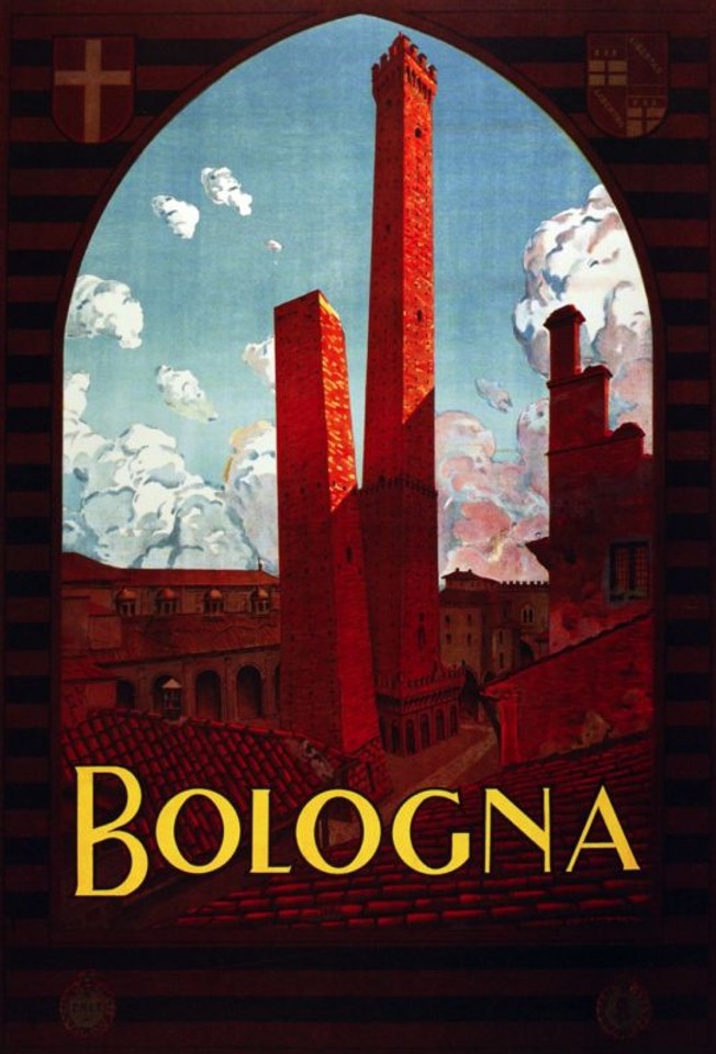 Vintage POSTER.Home wall.Italy BOLOGNA.House Room Office art Decor.1297 ...