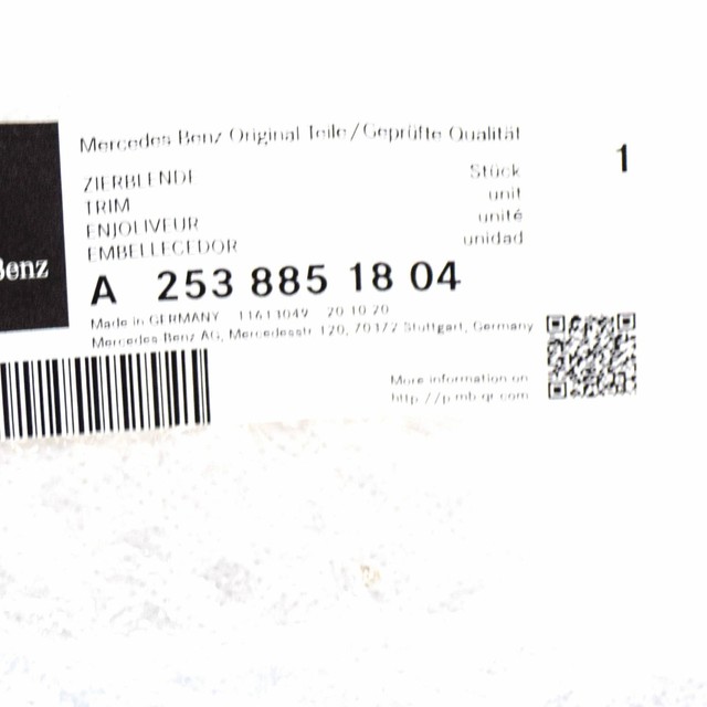 Mercedes-Benz GLC X253 Front Bumper Chrome Moulding Left A2538851804 ...