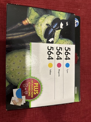 HP Ink Cartridges 564 Combo Color Pack Yellow Cyan Magenta Ex 2015 E 44 ...