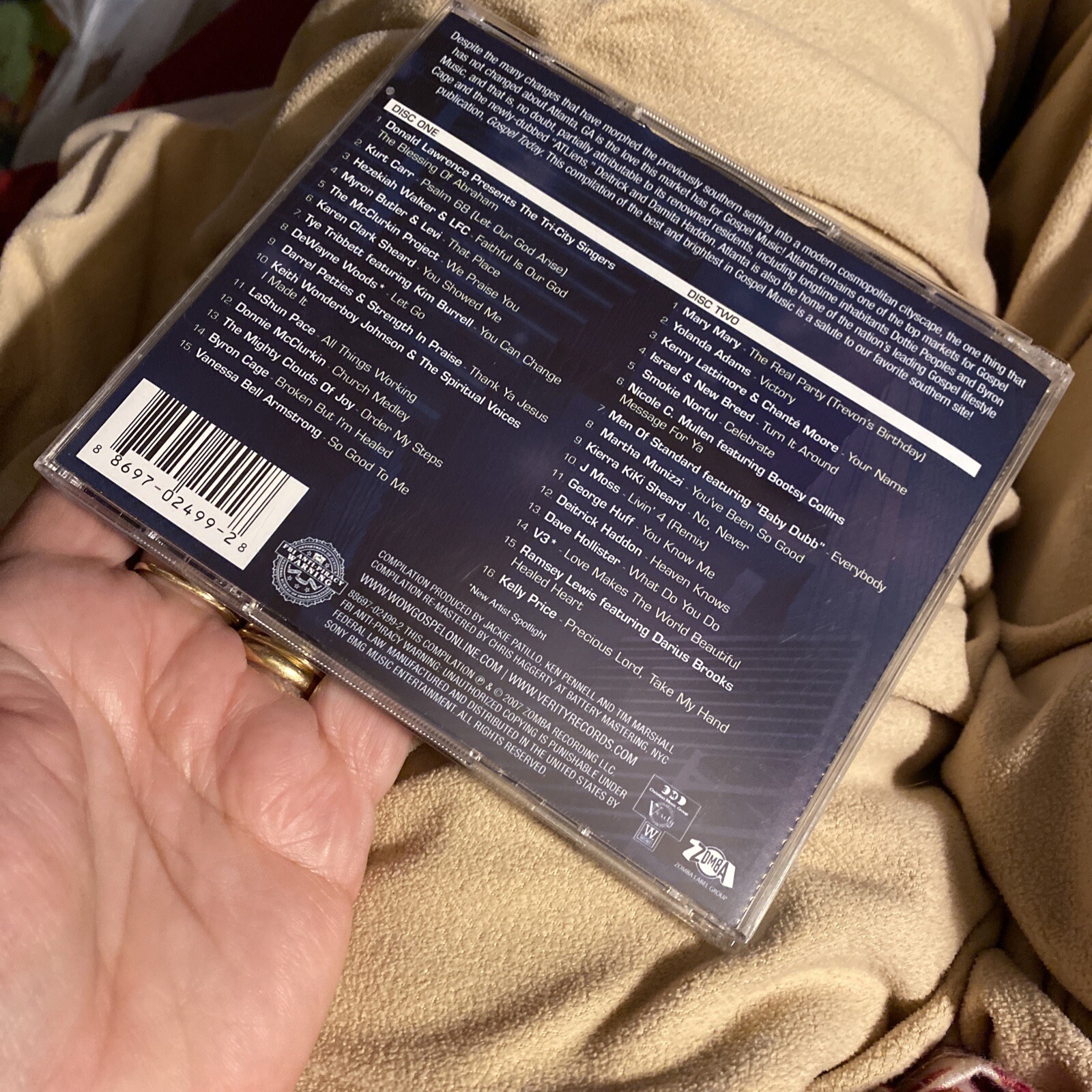 WOW Gospel 2007 by Various Artists (CD, Jan-2007, 2 Discs, Verity) Nice ...