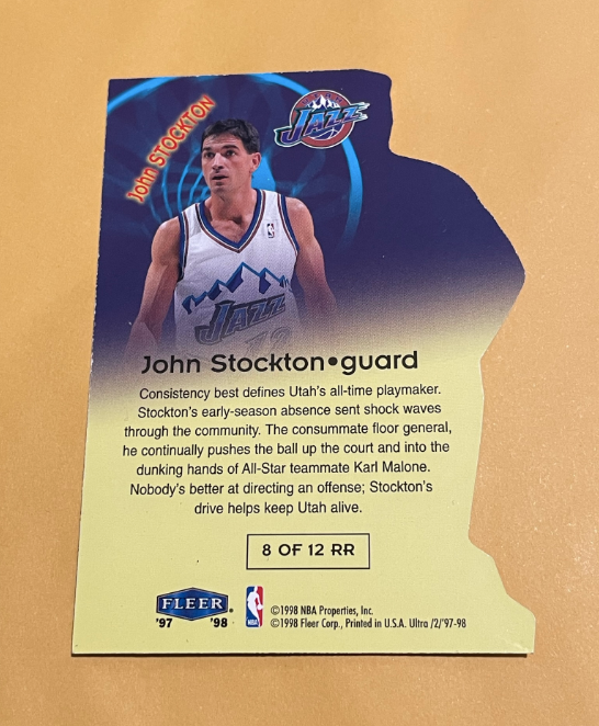 1997-98 Fleer Ultra John Stockton Rim Rockers Insert #8 Utah Jazz | eBay