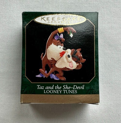 1998 Taz and the She-Devil ~ Looney Tunes ~ Hallmark Miniature Ornament ...