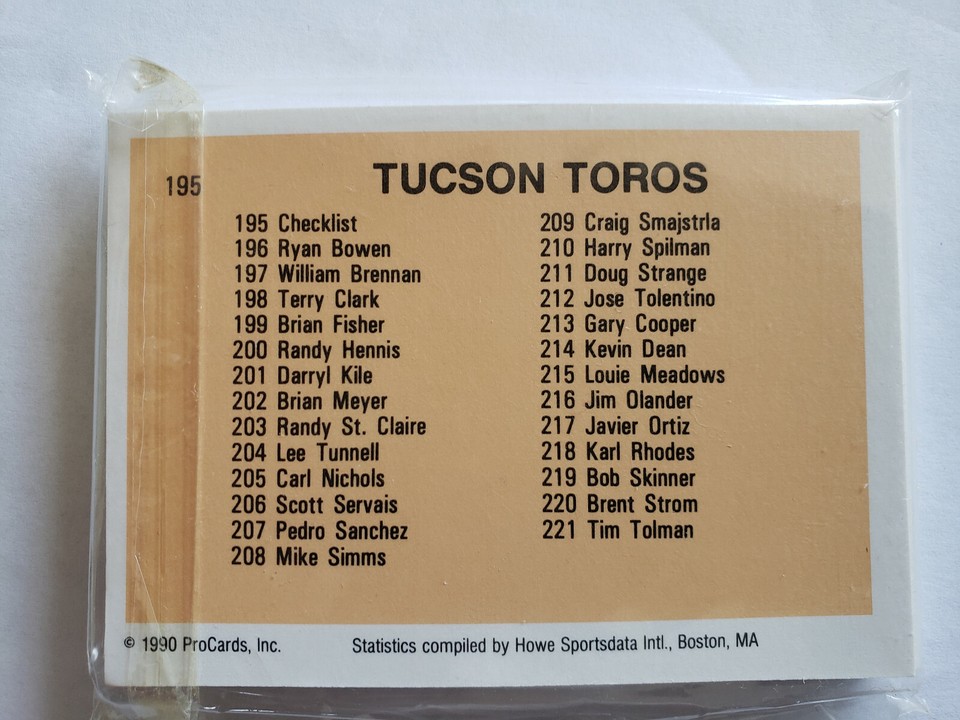 1990 PROCARDS TUCSON TOROS TEAM SET | eBay