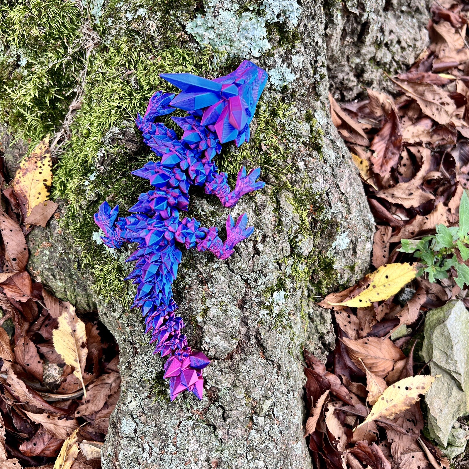 Baby Crystal Dragon Articulated 3D Printed Blue Raspberry Rainbow ...