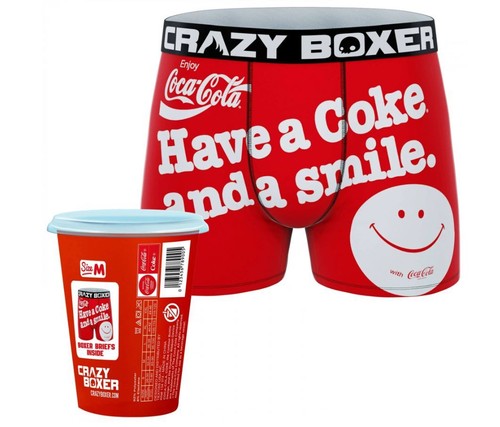 Coca Cola Boxer Briefs - Gift Cup Men's Size S, L, XL Crazy Underwear ...