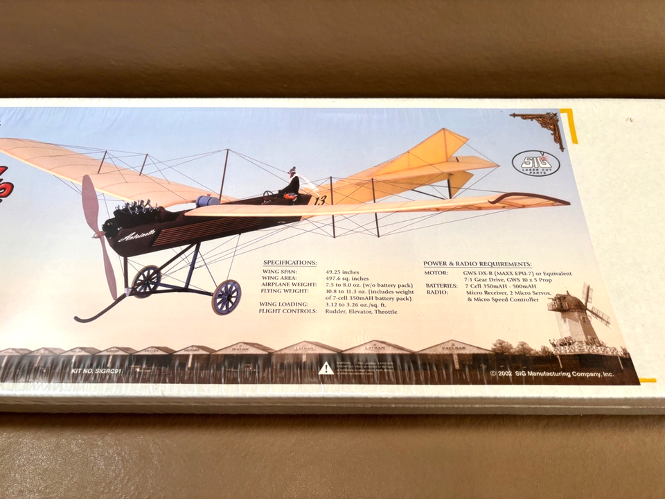 Factory Sealed Sig 1909 "Antoinette" Indoor RC Model Airplane Kit | eBay