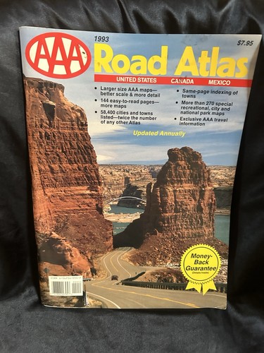 1993 AAA Road Atlas USA Canada Mexico w/ Evel Knievel Ad – Vintage ...