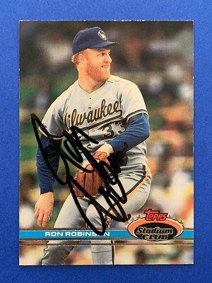 RON ROBINSON Signed 1991 TSC #296 BREWERS - CINCINNATI REDS Autograph ...