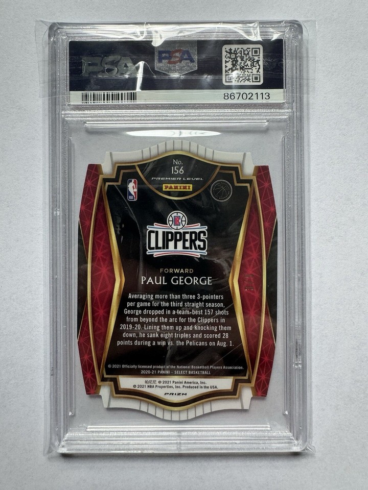 2020 Panini Select Paul George Green Die-Cut Prizm /5 (GEM MINT 10 ...