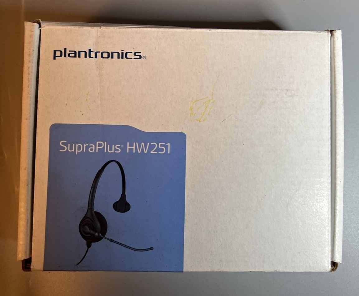 Plantronics Supraplus HW261 Dual Channel Wired Headset FREE spare voice ...