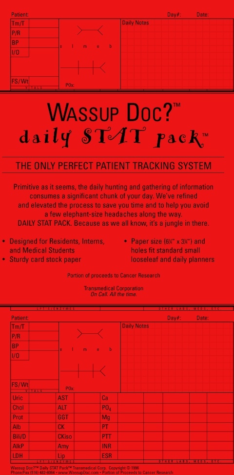 Wassup Doc? Daily Stat Pack: THE ONLY PERFECT PATIENT TRACKING SYSTEM ...