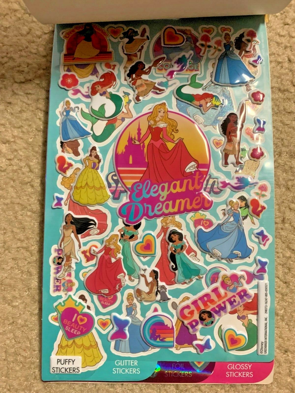Disney Princess Sticker Book Over 150 Puffy Glitter Foil & Glossy ...