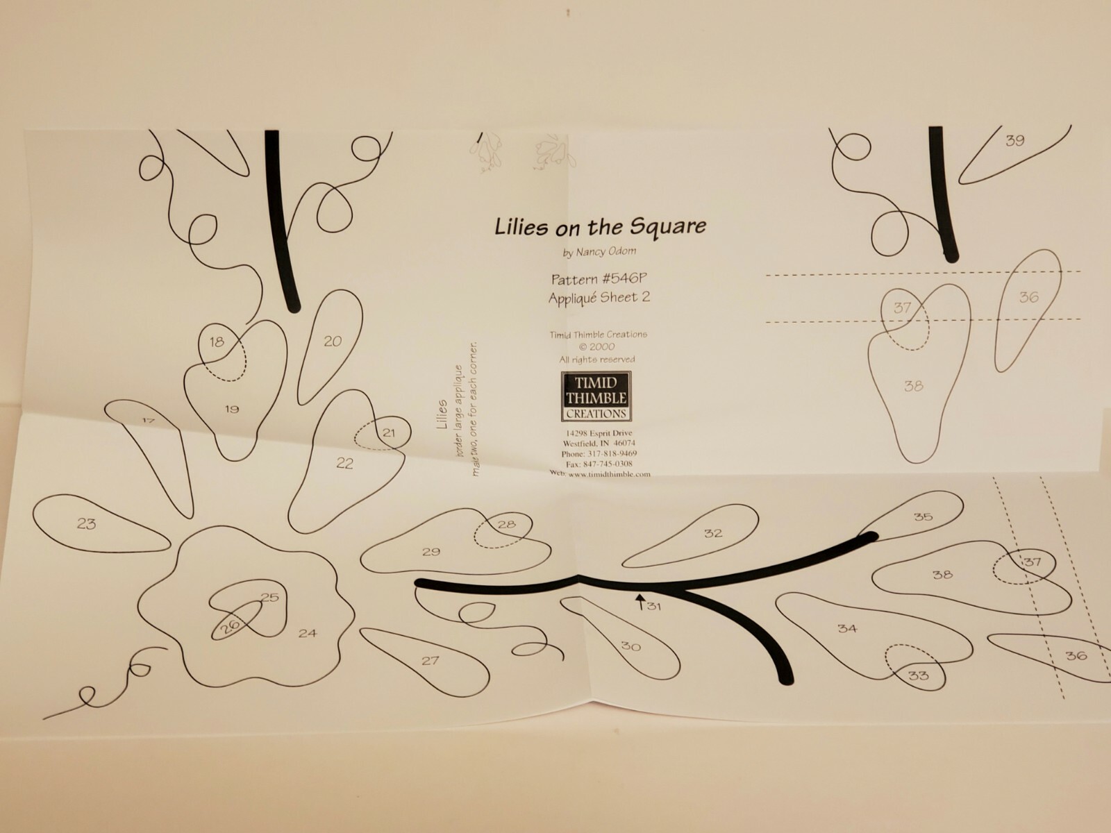 Lilies On The Square Quilt Pattern by Nancy Odom Timid Thimble ...