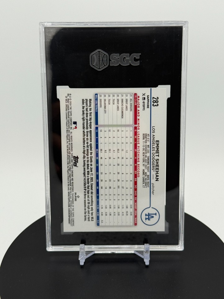 2024 Topps Chrome SAPPHIRE Emmet Sheehan Rookie RC Dodgers BLACK ...