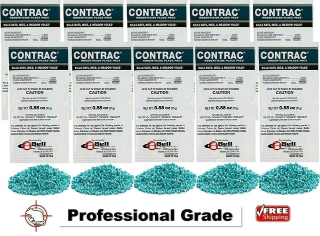10 pack CONTRAC Place Pellet Kill Rat Mouse Mice Rodent Professional ...