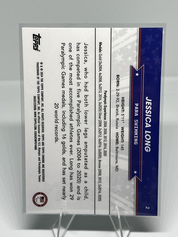 2024 Topps Chrome U.S. Olympics & Paralympic Hopefuls #2 Jessica Long ...