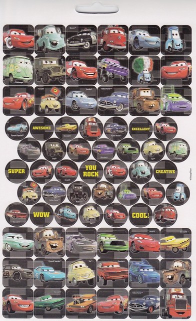 Disney Pixar Cars Stickerland 414 Stickers Sandylion 6 Pages 4 ...