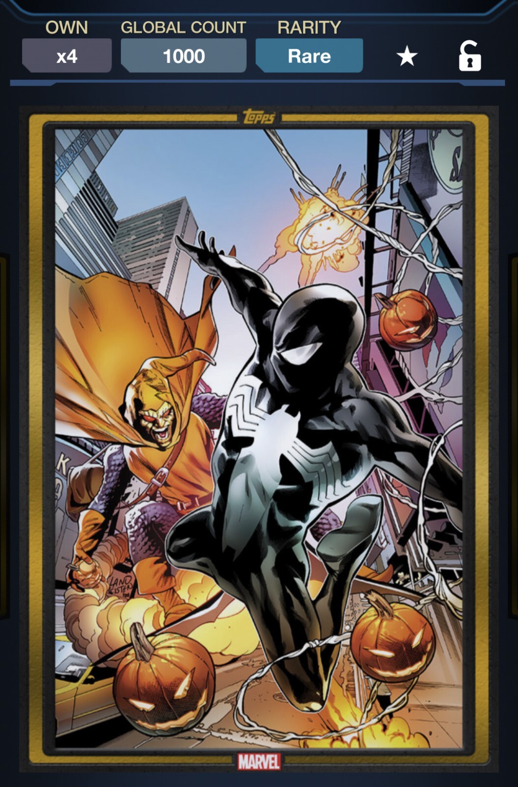 Topps Marvel Collect Comic Book Day Gold Symbiote Spider-man Alien ...