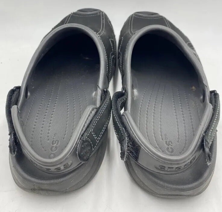 Crocs Swiftwater Men’s Graphite Gray Black Leather Cl… - Gem