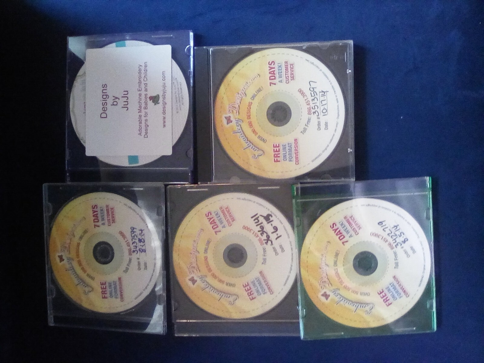 4 Embroidery Designs.com CDs & 1 Designs by JuJu CD | eBay
