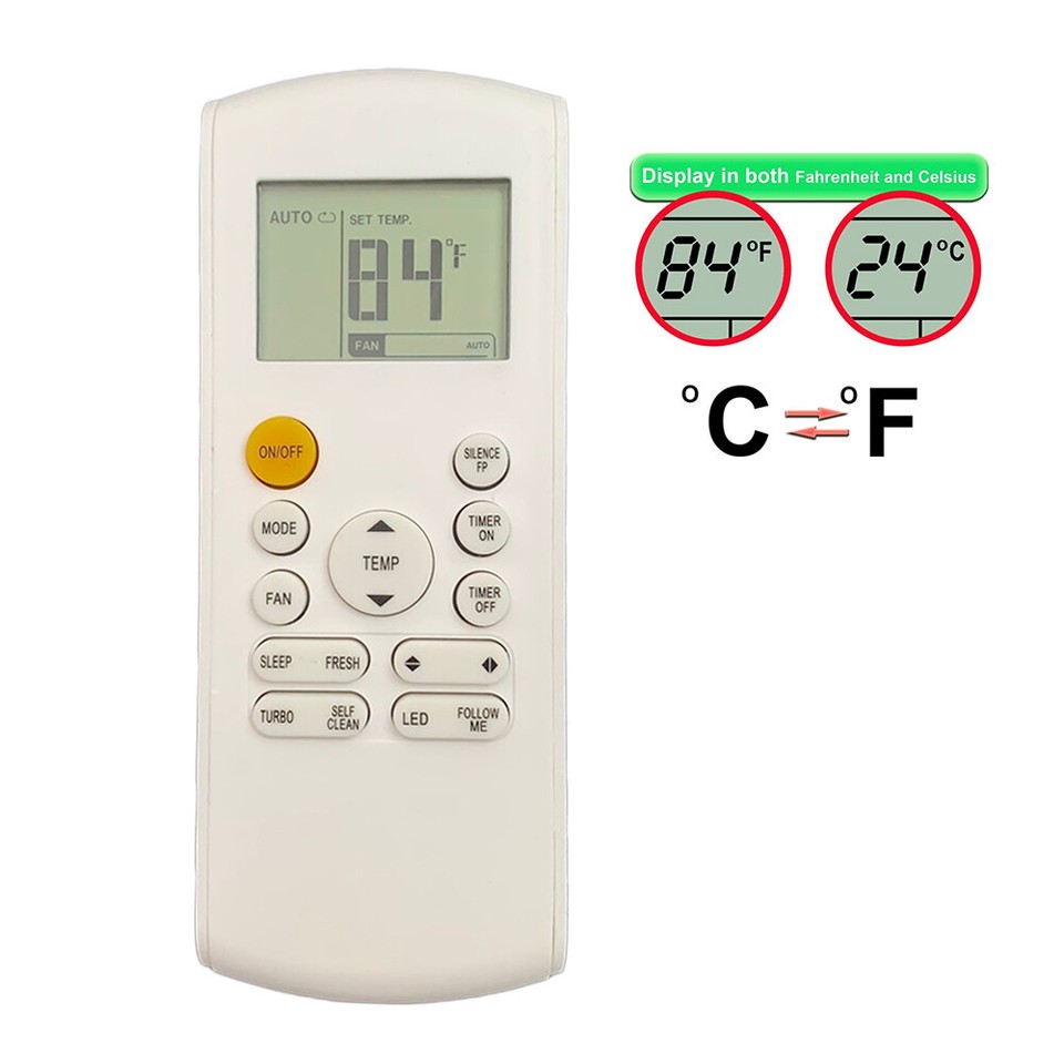 Remote Control For Toshiba RAC-PD1411HRU RAC-PD0812CRRU Portable Air ...