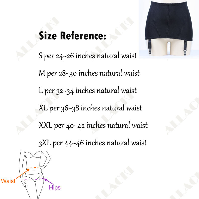 Luxallacki High Waist Open Bottom Girdle Skirt with Garter Straps for ...