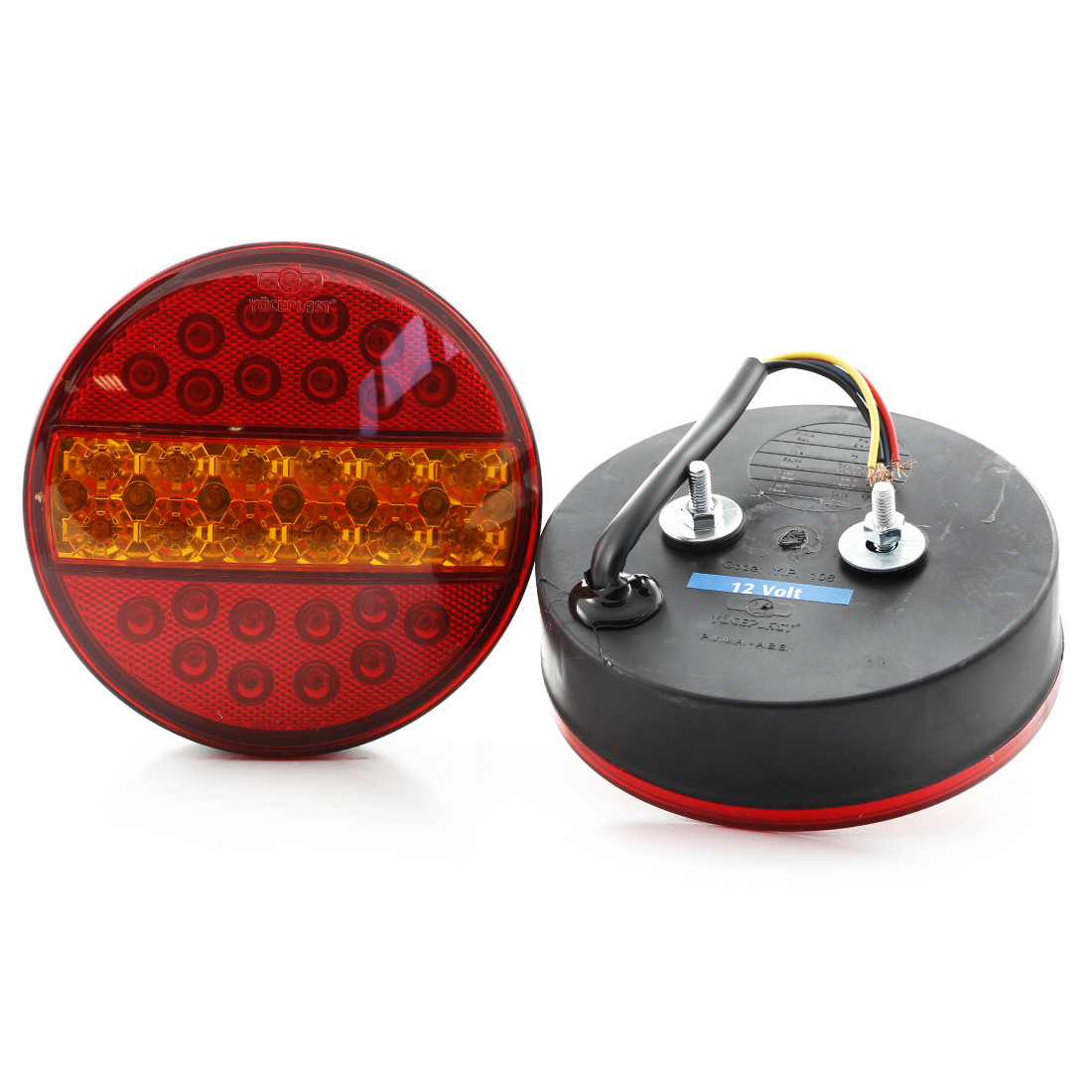 2x 12V LED REAR ROUND HAMBURGER TAIL LAMP LIGHTS LORRY TRUCK CAR VAN ...