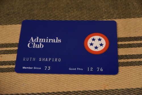 Vintage ADMIRALS CLUB Membership Card AMERICAN AIRLINES Club Frequent ...