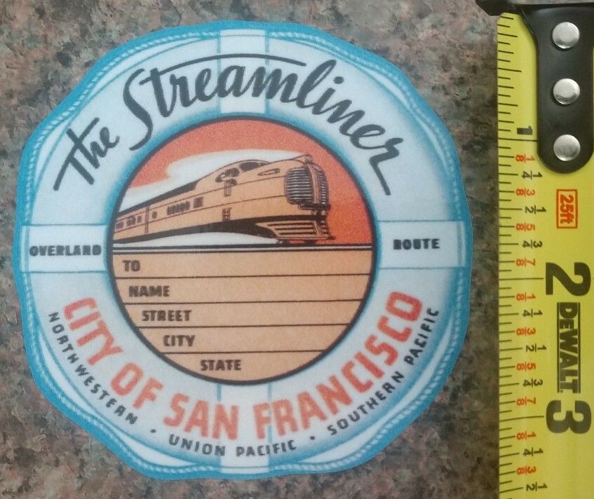 Union Pacific City of San Francisco SP Railroad Train Sticker Decal ...