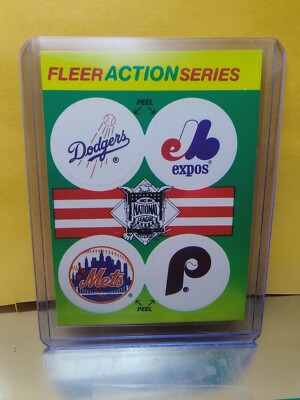1990 Fleer Action Series Stickers National League Dodgers Expos Mets ...