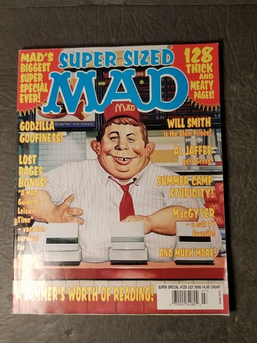 Mad Magazine Super Special #129 July 1998 Super Sized Mad, Godzilla ...