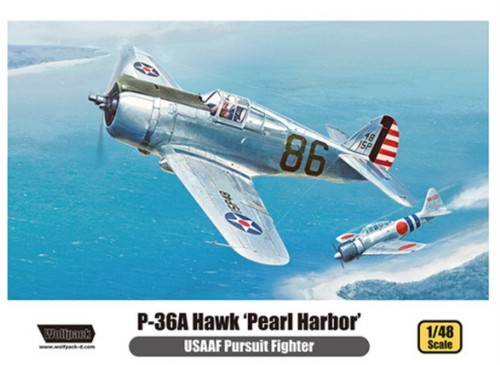 Wolfpack 1/48 P-36A Hawk 'Pearl Harbor' USAAF Pursuit Fighter Model Kit ...