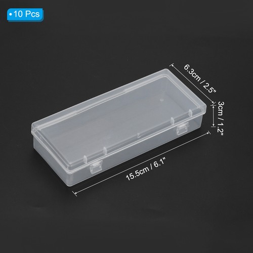 10Pcs 6.1x2.5x1.2inch Mini Plastic Storage Containers Box with Hinged ...