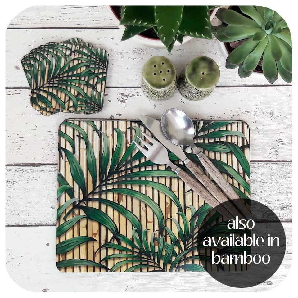 Palm Leaf Placemats Set of 6, Tropical Table Mats, Tiki Home Decor | eBay